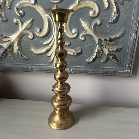 Accents | Vintage Tall Heavy Brass Candlestick | Poshmark